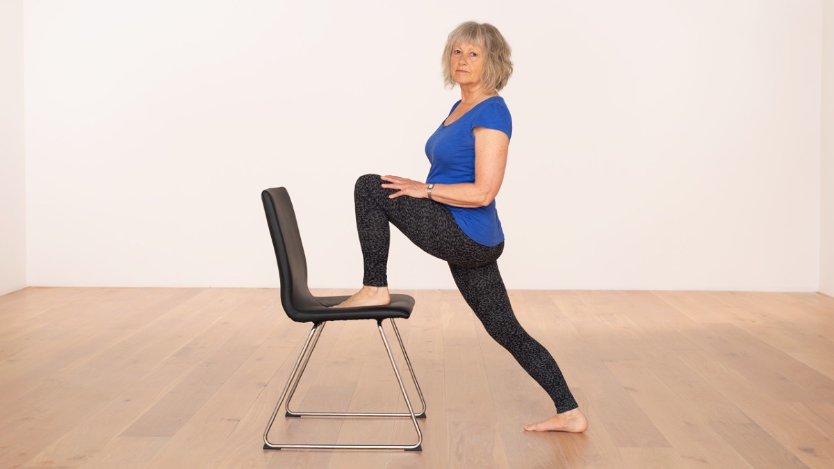Chair yoga sequence for hips and hamstrings - YogaEasy